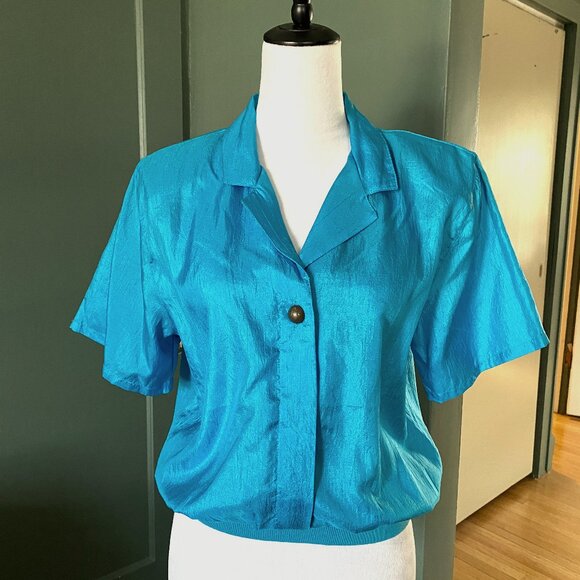 Vintage | Tops | Vintage 98s Blue Top By Ashleigh Morgan L | Poshmark